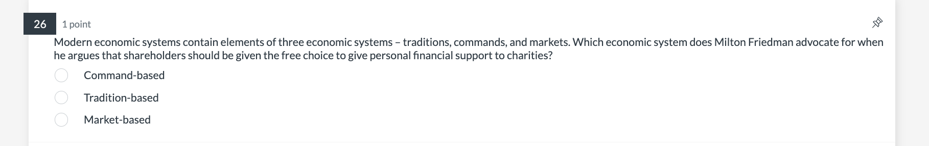 Solved 25 1 point According to Milton Friedman, the social | Chegg.com