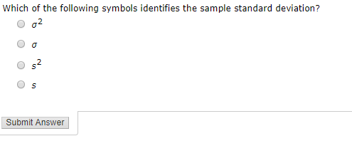 Solved Which of the following symbols identifies the sample | Chegg.com
