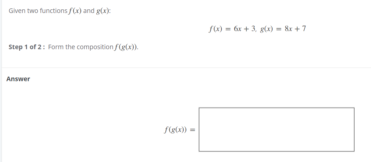 Solved Given two functions f(x) and g(x) : | Chegg.com