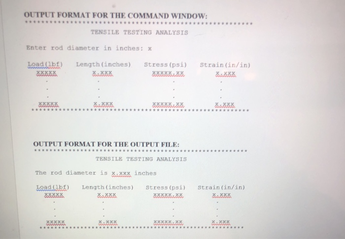 Solved Engr 200 Spring 2019 A7 Tensile Testing Analysis Using Input Output Files Loop One 0178