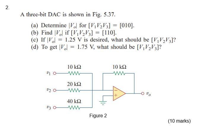 Solved 2. A three-bit DAC is shown in Fig. 5.37. (a) | Chegg.com