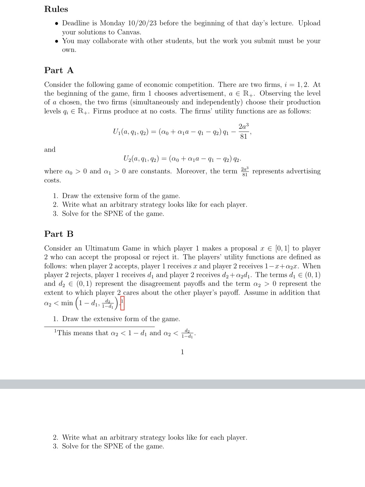 Solved Rules - Deadline is Monday 10/20/23 before the | Chegg.com