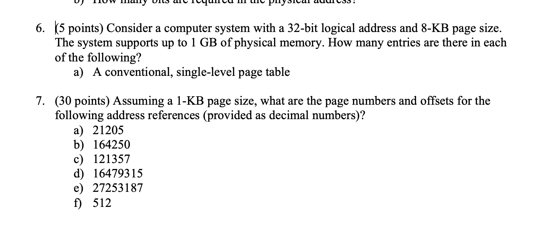 Solved P р 6. K5 points) Consider a computer system with a | Chegg.com