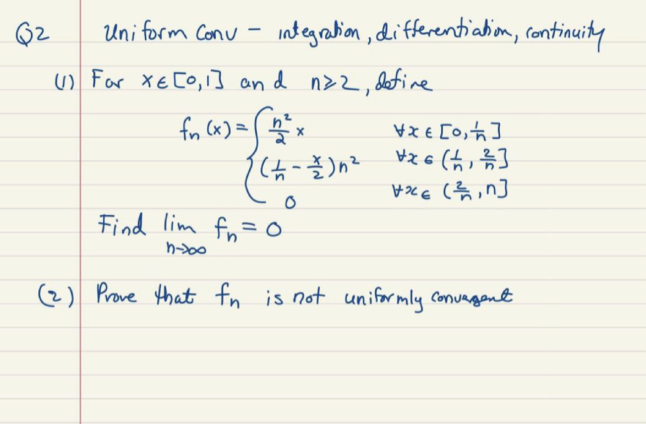 Solved Uniform conv - integration, differentiation, | Chegg.com