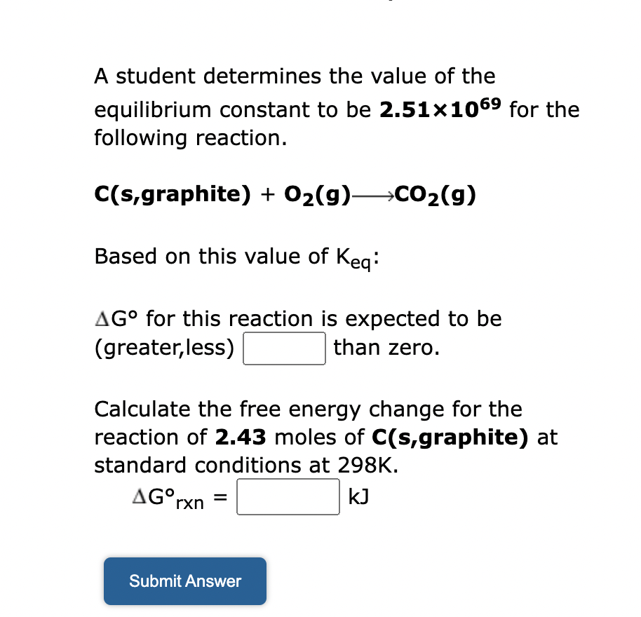 Solved A student determines the value of the equilibrium | Chegg.com