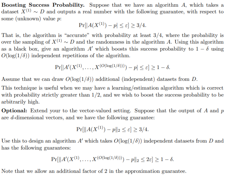 Boosting Success Probability. Suppose that we have an | Chegg.com