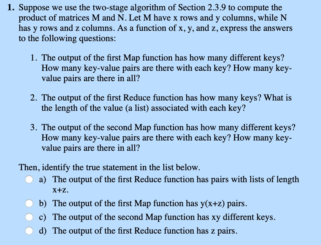 1. Suppose we use the two-stage algorithm of Section | Chegg.com