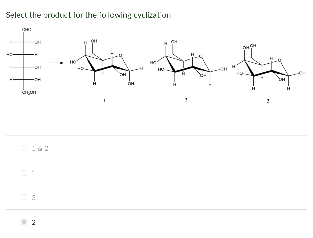 Solved Select the product for the following cyclization CHO | Chegg.com
