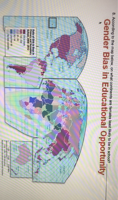 Solved 8. According to the map below, on what continents are | Chegg.com