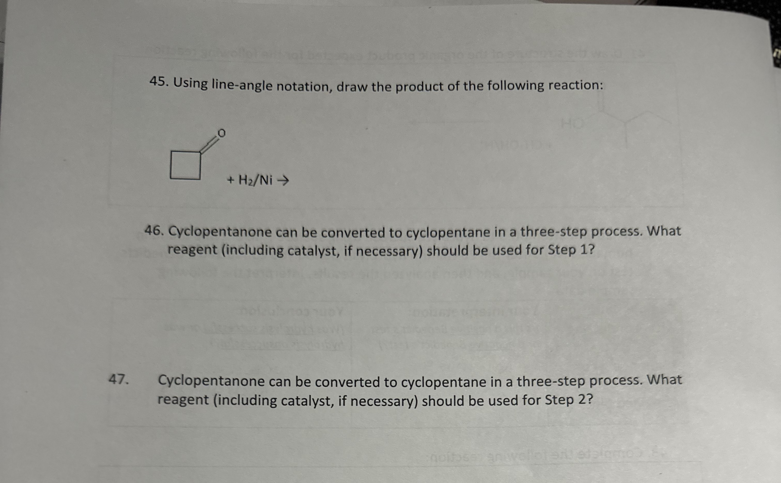 Solved Using line-angle notation, draw the product of the | Chegg.com
