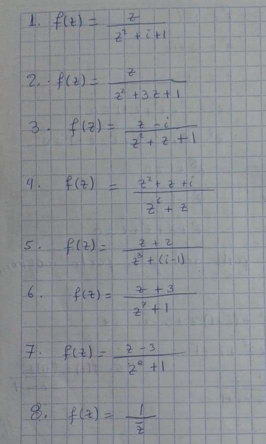 Solved Solve the following 8 complex variable problems. Find | Chegg.com