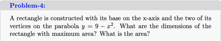 Solved Problem-4: A rectangle is constructed with its base | Chegg.com
