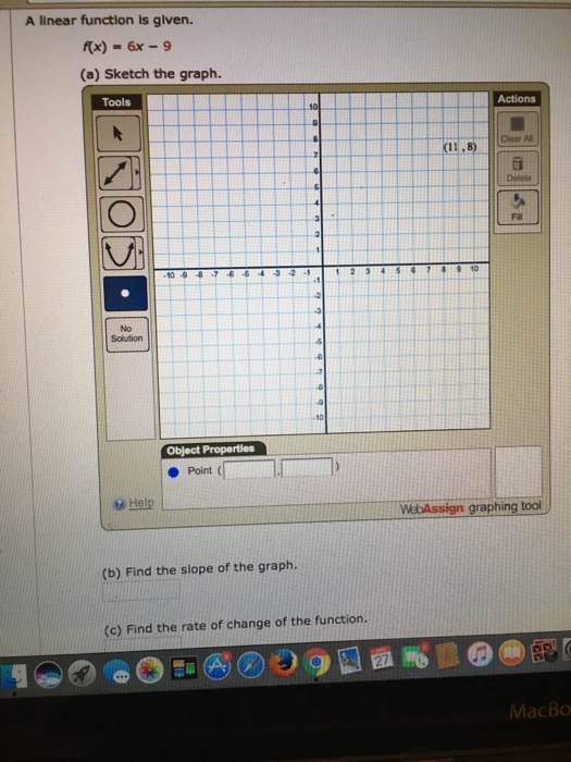 Solved A linear function is given. f(x) = 6x - 9 Sketch | Chegg.com
