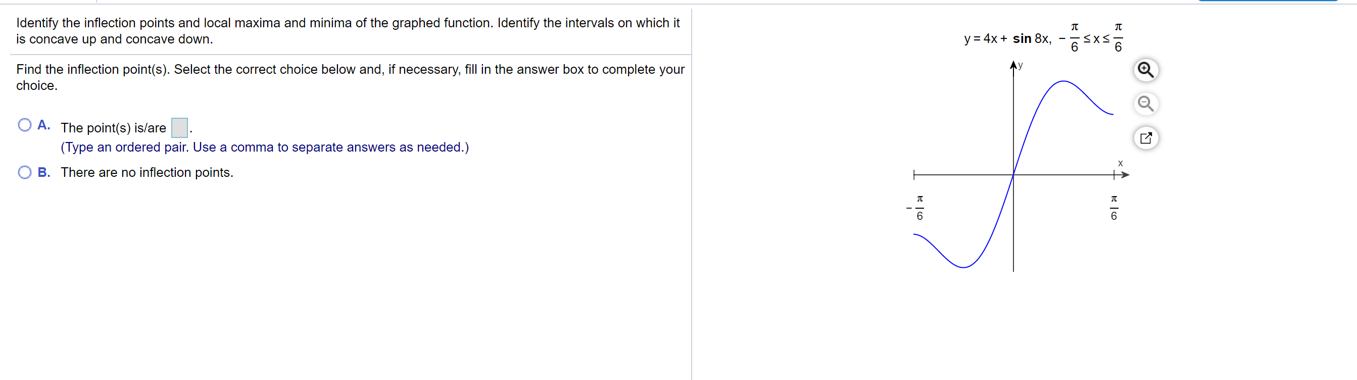 Solved TT Identify the inflection points and local maxima | Chegg.com