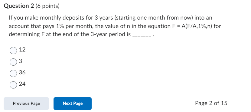 Solved If you make monthly deposits for 3 years (starting | Chegg.com