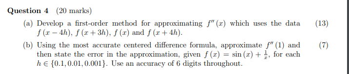 Solved (13) Question 4 (20 marks) (a) Develop a first-order | Chegg.com