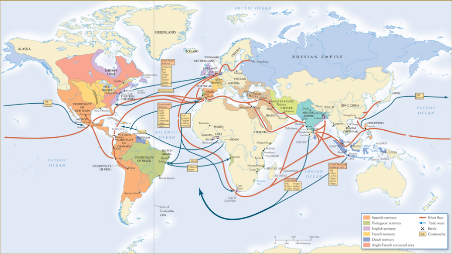 Solved Use the image below (Map 6.1 on “Trade in Silver and | Chegg.com