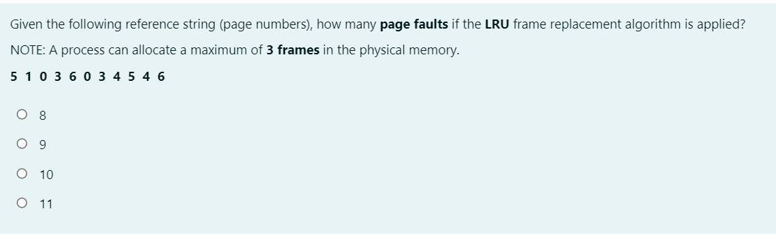 Solved Given the following reference string (page numbers), | Chegg.com