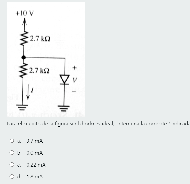 Solved For the circuit in the figure, if the diode | Chegg.com