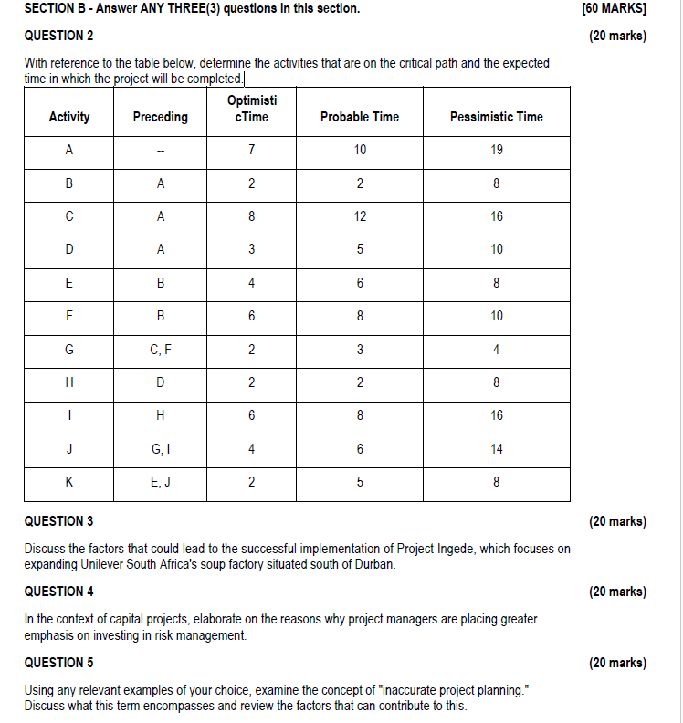 Solved With reference to the table below, determine the | Chegg.com