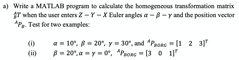 Solved a) Write a MATLAB program to calculate the | Chegg.com