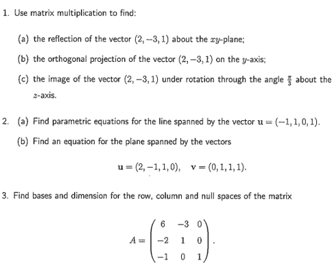 Solved 1. Use matrix multiplication to find: (a) the | Chegg.com