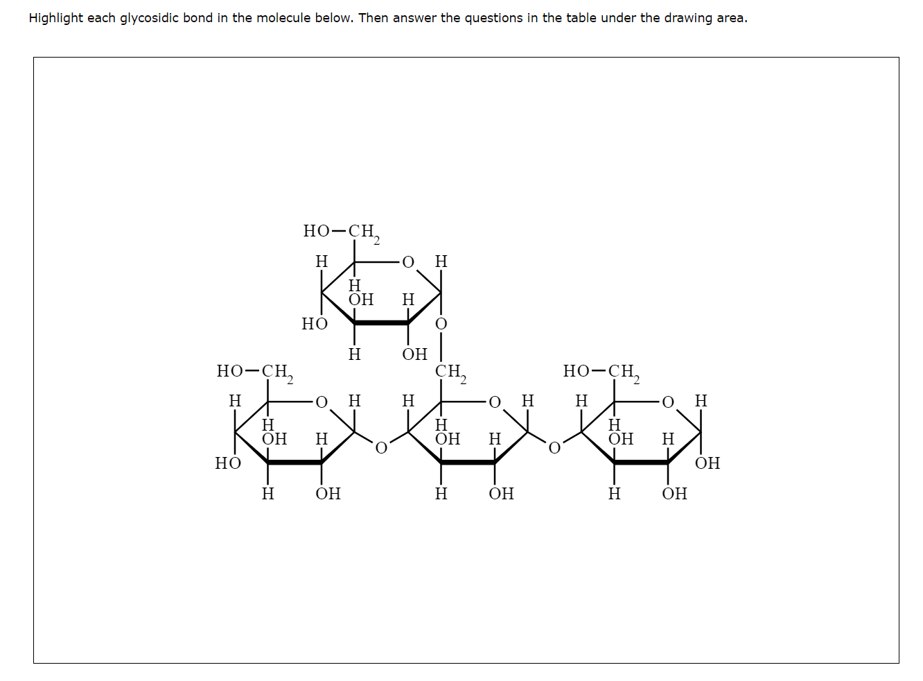 Solved Highlight each glycosidic bond in the molecule below. | Chegg.com Solved Highlight each glycosidic bond in the molecule below. | Chegg.com