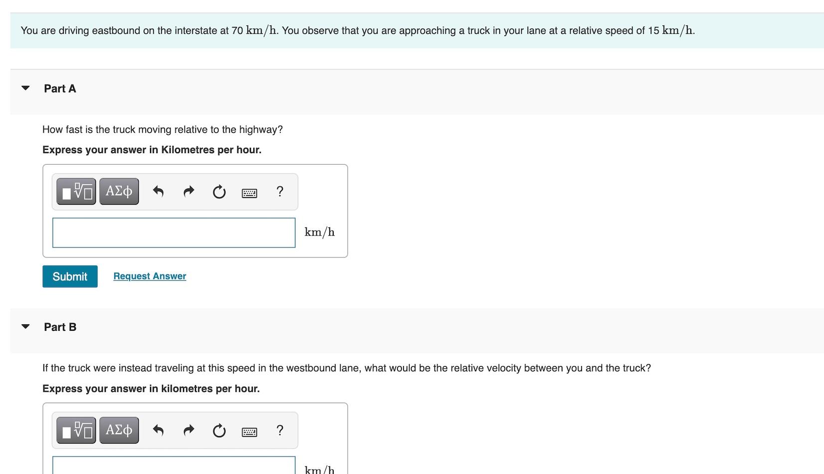 Solved You are driving eastbound on the interstate at 70 | Chegg.com