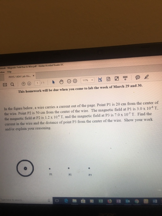 Solved work Magnetic Field Due to Wire.pd Adobe Acrobat | Chegg.com