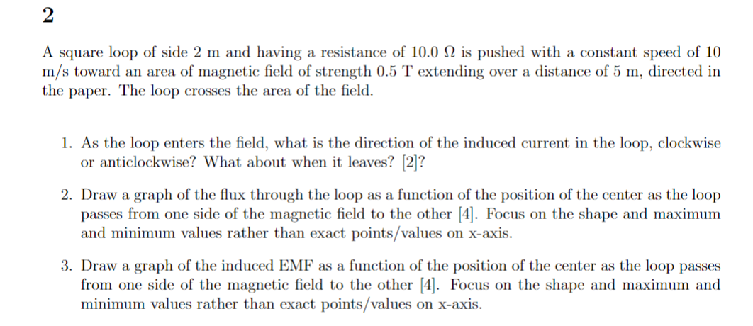 Solved A square loop of side 2 m and having a resistance of | Chegg.com