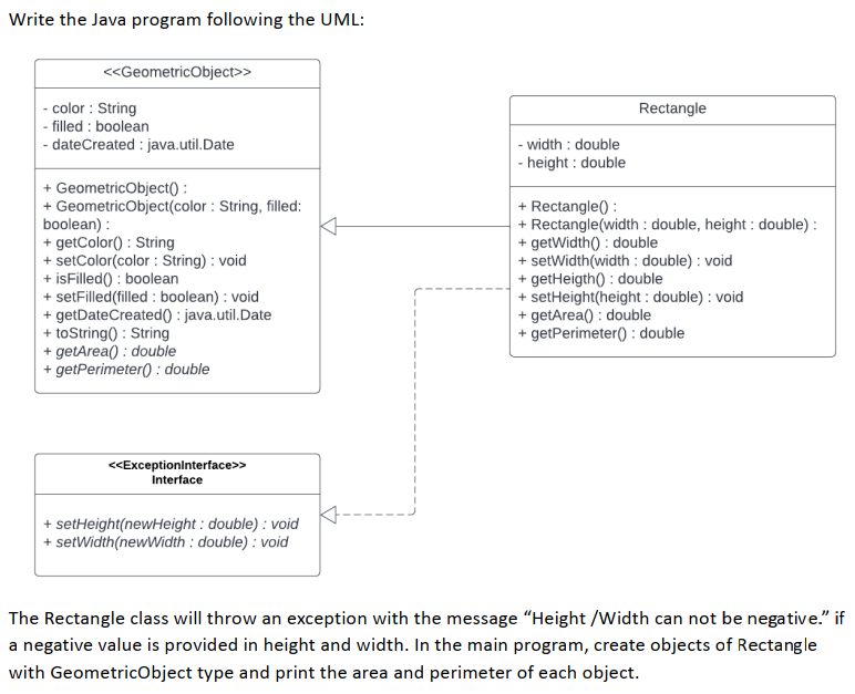 Solved Write the Java program following the UML: T a | Chegg.com