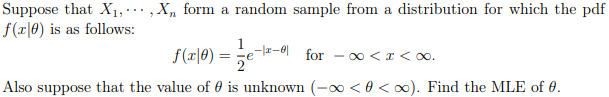 Solved Suppose that X1, · · · , Xn form a random sample from | Chegg.com