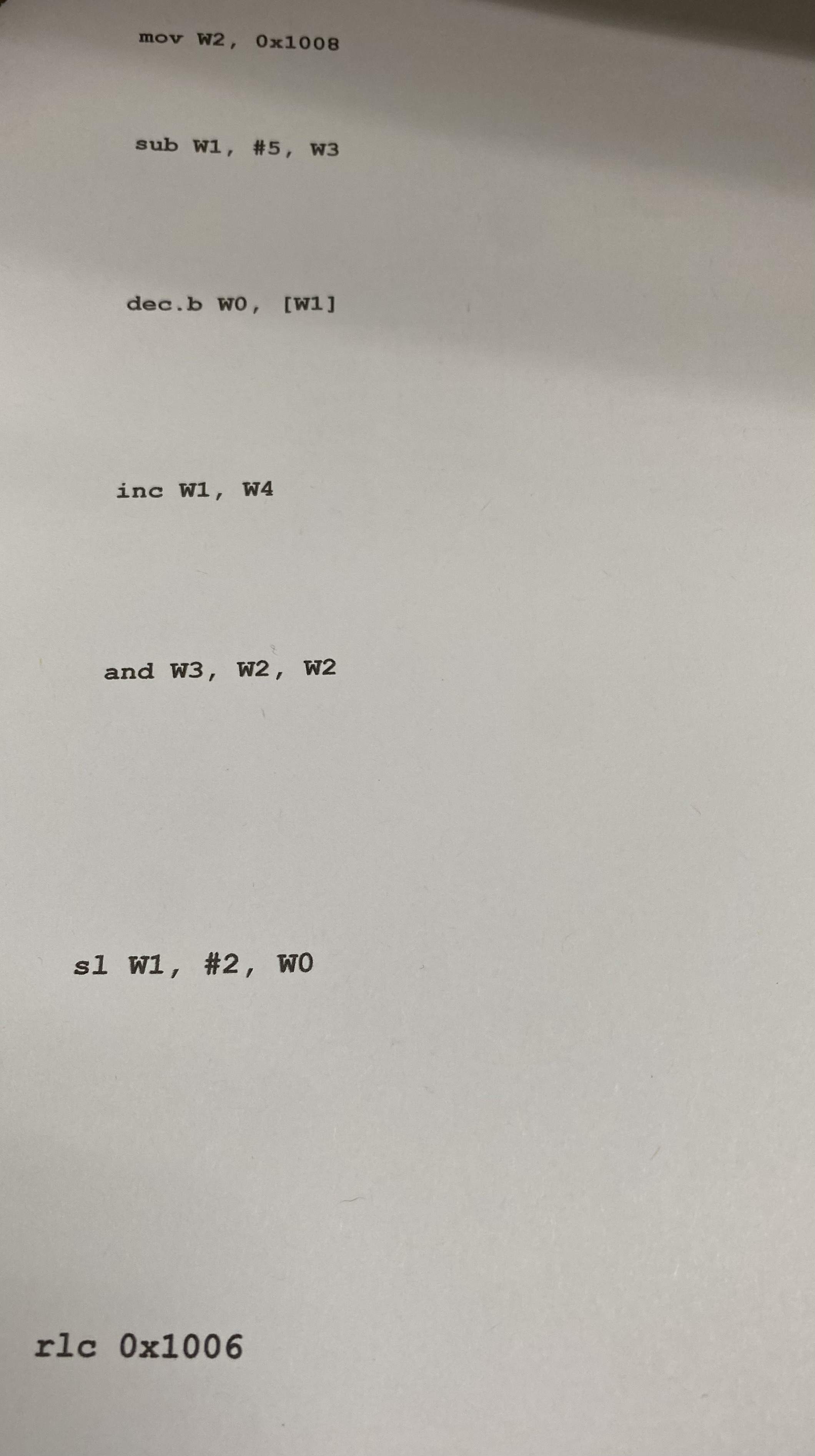 Solved 5. Give the Z and C flags and affected registers | Chegg.com