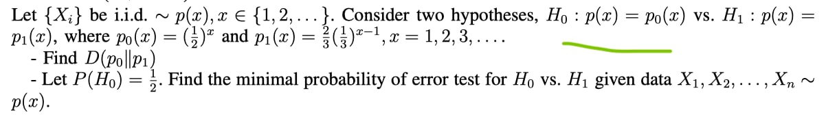 M : 2-1 = Let {X;} be i.i.d. ·p(x), x € {1, 2, ... }. | Chegg.com
