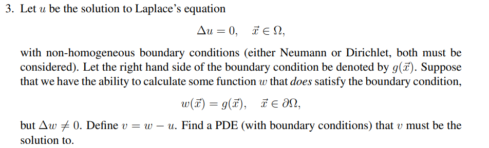 Solved 3. Let u be the solution to Laplace's equation Au= 0, | Chegg.com