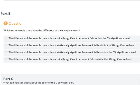 Solved Determining whether a Difference is Statistically | Chegg.com