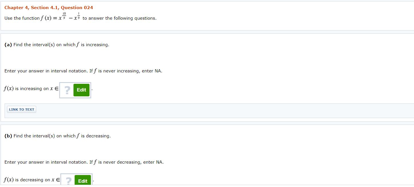 Solved Chapter 4, Section 4.1, Question 024 10 Use the | Chegg.com