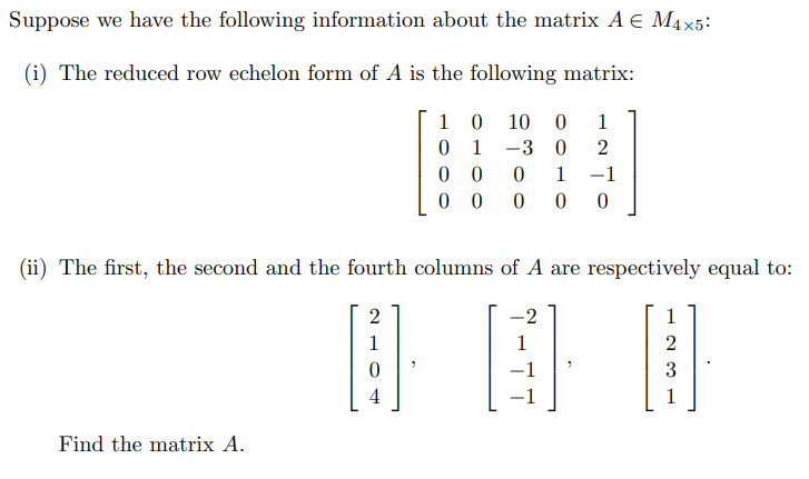 Solved Suppose we have the following information about the | Chegg.com