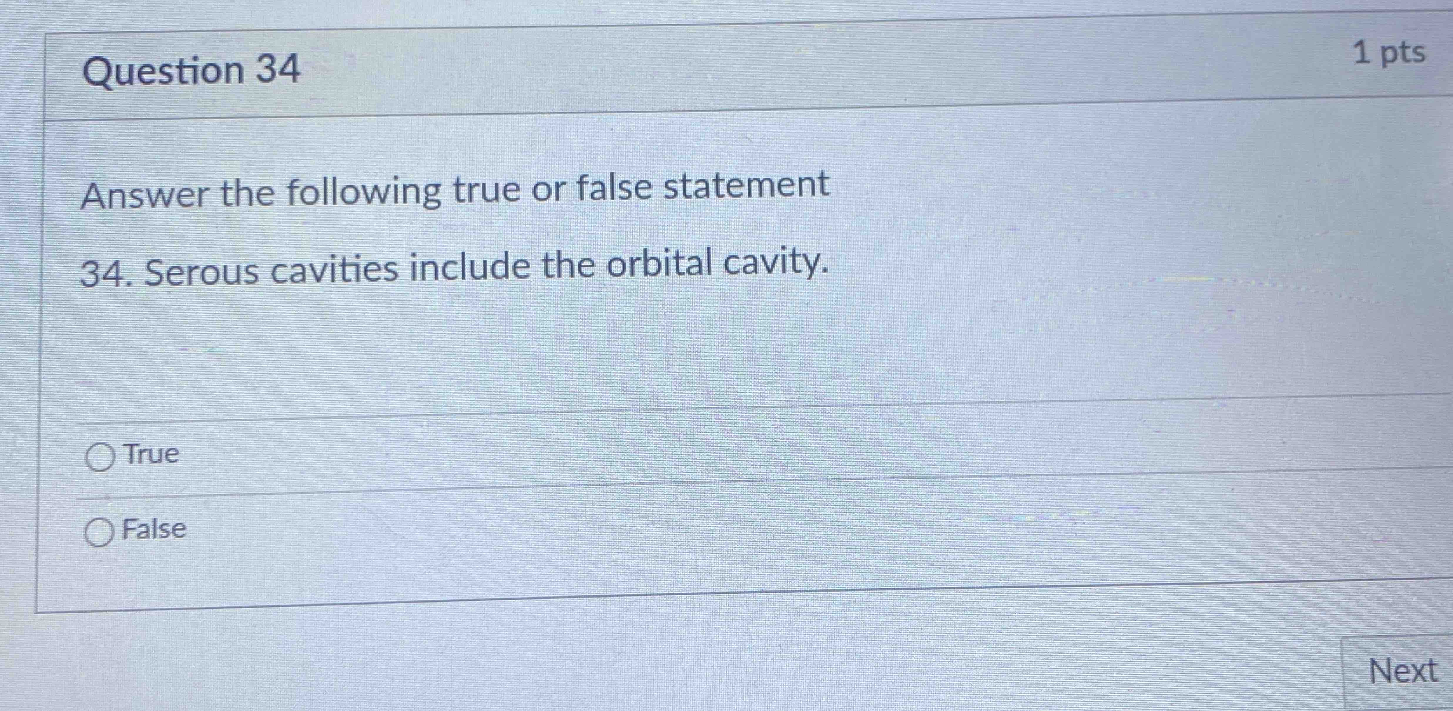 Solved Question 34Answer the following true or false | Chegg.com