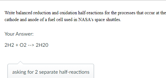 Solved Write balanced reduction and oxidation half-reactions | Chegg.com