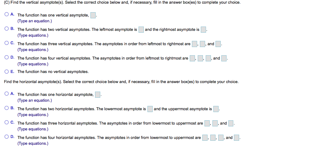 Solved For The Given Rational Function A Find The