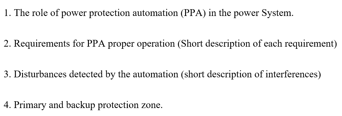 Solved 1. The role of power protection automation (PPA) in | Chegg.com