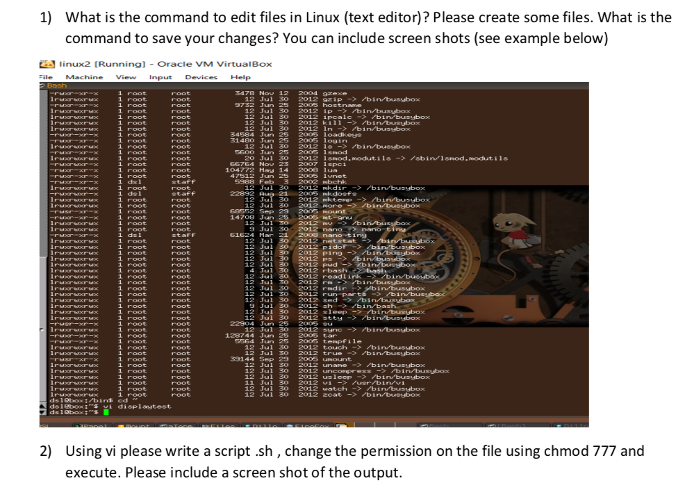 Solved What is the command to edit files in Linux (text | Chegg.com
