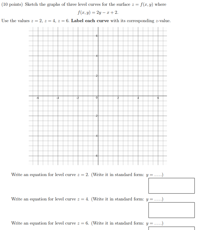 Solved (10 points) Sketch the graphs of three level curves | Chegg.com