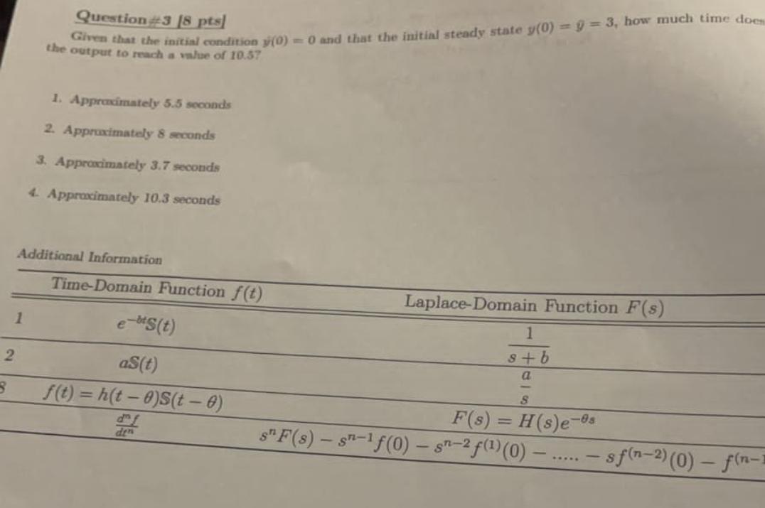 Solved Problem#1 (20 Marks) For the following first order | Chegg.com