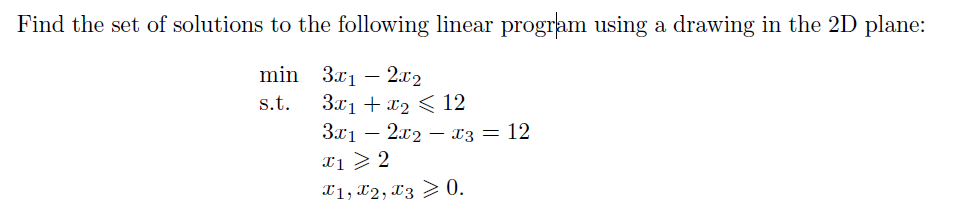 Find the set of solutions to the following linear | Chegg.com
