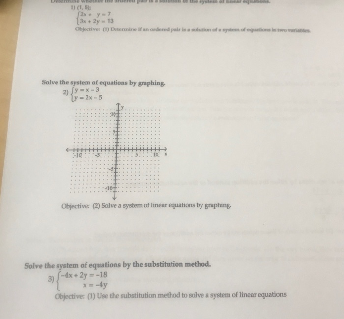 Solved 3x+2y- 13 Objective 1) Determine if an ordered pair | Chegg.com