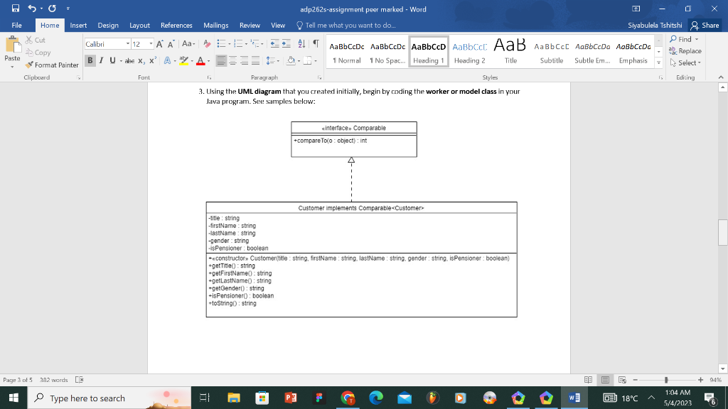 Solved Section A: Overview Design a model or worker class of | Chegg.com