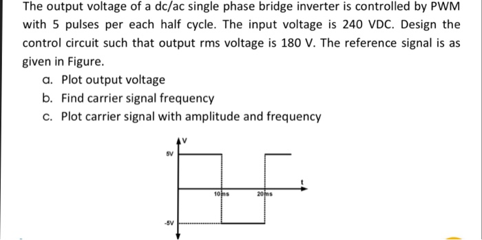 Solved The output voltage of a dc/ac single phase bridge | Chegg.com