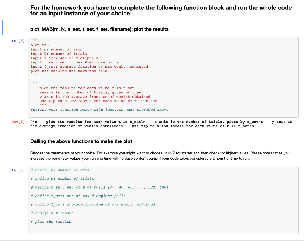 Starter code for MAB Please read and understand the | Chegg.com